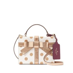 kate spade new york wrapping party gift box crossbody (parchment gold)