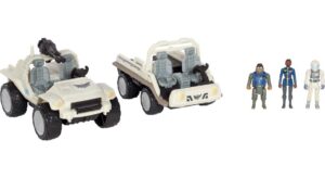 mattel disney and pixar lightyear small vehicles & figures pack, 2 all-terrain trucks & 3 character figures, hyperspeed series