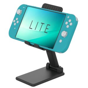 talk works nintendo switch lite stand - folding tabletop and desktop stand display holder compatible with nintendo switch lite - adjustable viewing angle and sturdy base with non-slip pad