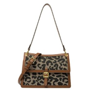 leopard print purse cheetah crossbody shoulder bag vegan leather handbag for women