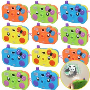 artcreativity kids camera toy set of 12 viewfinder with projector - battery operated projector with wild animal slides, great safari party favors, zoo party supplies, & wild one party favors