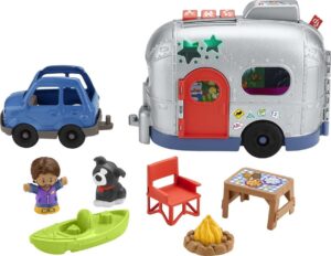 fisher-price little people toddler toy light-up learning camper playset with smart stages for pretend play kids ages 1+ years​