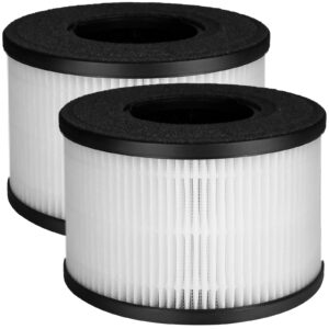 slevoo bs-03 air purifier filter replacement - 2 pack, compatible with bs-03 hepa air purifiers, 3-in-1 hepa air filter replacement