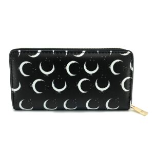 xdmxy dalmatian print women’s zip around long wallets pu leather travel card holder purse - clutch coin purse card holder organizer (a-06)