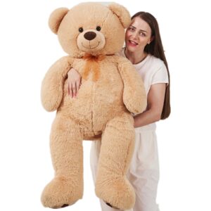 tezituor big teddy bear stuffed animals, 40 inch soft giant teddy bear plush toy, 3ft stuffed bear for girlfriend kids, brown