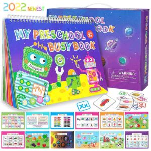 busy book, montessori toys for toddlers, preschool learning activities for kids, autism educational learning book with 12 themes, sensory toys busy board for kids