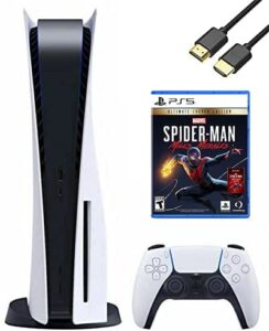 playstation 5 disc version ps5 console bundle with marvel's spider-man with u deal hdmi (renewed)