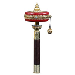 om mani padme hum prayer wheel, premium hand held tibetan buddhist copper handmade prayer wheel with mantra scroll, buddha religion scriptures prayer wheel for spiritual blessing,meditation&relaxation