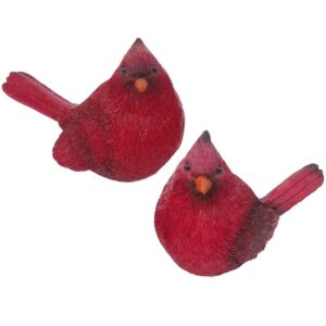 cardinal figurines red cardinal bird statue figures for home decor and cardinal gifts(set of 2)