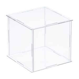 meccanixity clear display case, acrylic box assemble dustproof box showcase, 7.9x7.9x11.8inch for collectibles, crafts