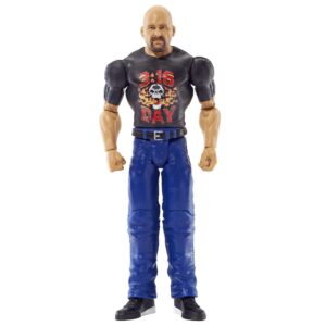 mattel wwe basic action figure, stone cold steve austin, posable 6-inch collectible for ages 6 years old & up