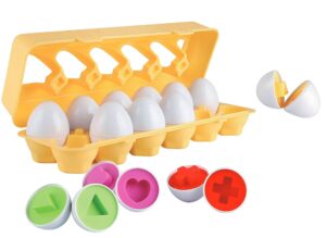 nothing but fun toys shape sorter eggs 12 piece playset designed for children ages 12+ months,multi