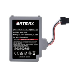 batmax high capacity 2000mah wup-010 replacement battery for nintendo wii u gamepad wup-012