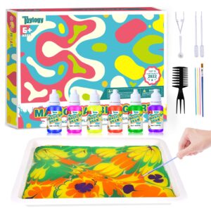 toylogy marbling paint art kit for kids art and crafts for kids ages 6-12 craft kits for girls & boys gift ideas for kids activities age 4 5 6 7 8 9 10 year old girls gift