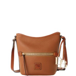 dooney & bourke handbag, pebble grain small zip sac shoulder bag - brown