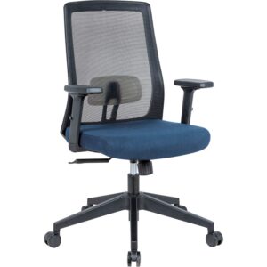 global industrial mesh task chair with seat slider, fabric, ocean blue