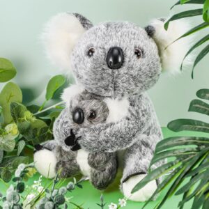 skylety stuffed animal koala bear 2 pieces mum koala hold little koala plush toy soft koala stuffed animal doll, 10.63 inches and 5.12 inches