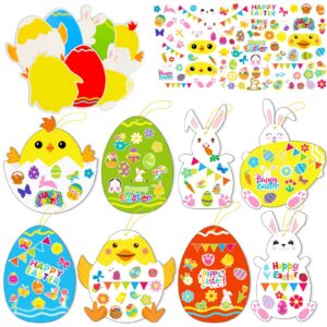 chiazllta 36packs easter diy craft kit stickers set for kids eggs bunny chicks easter paper craft kit for home preschool classroom game activities