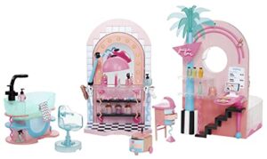 l.o.l. surprise! shine on salon & spa 5-n-1 playset with 65+ surprises- working waterfall, light-up mirror, full 360 play and accessories, holiday toy, great gift for kids girls boys ages 4 5 6+ years old