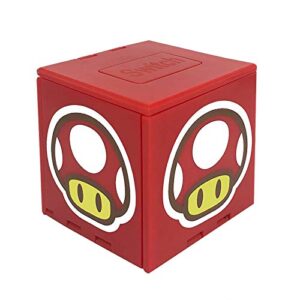 aoof game card storage box portable game card box openable square storage box 16 game card slots applicable model: switch, essential for travel mario mushroom head red 16 pack