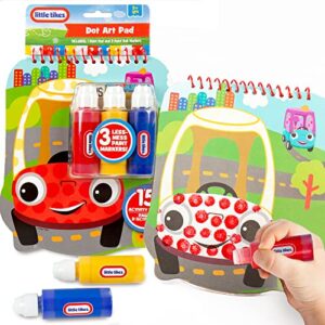 little tikes dot art pad & dot markers, spiral-bound activity painting pad, travel-friendly art dabbers, little tikes birthday party, great mess-free toddler toys for kids ages 3, 4, 5, 6