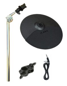 alesis surge/command 10 inch cymbal with choke, 21 inch cymbal arm, clamp and silverline audio 10ft connection cable bundle