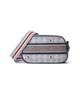 u.s. polo assn. diamond stripe crossbody grey one size