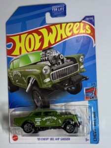 diecast hot wheels '55 chevy bel air gasser, 43/250 chevy bel air 2/5 [green] (gtd60)