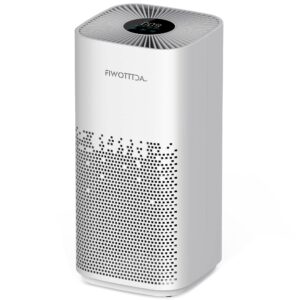 air purifier for home large room 1540 ft² coverage 4-in-1 h13 true hepa filter reduce 99.97% of pet hair, smoke, odor, 5 wind speed with air quality monitor, 25db quiet for bedroom office