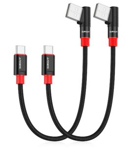 sunguy usb a to c cable right angle, [2-pack,1ft] 90 degree braided fast charging & sync type c cable compatible for samsung galaxy s10 s10e s9 s8 plus note 9, nintendo switch,oculus quest 2