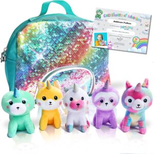 unicorns gifts for girls unicorn stuffed animals for girls- unicorn toys for girls age 3 4 5 6 7 8 year old little girl toys plushies stuffed animal plush squishies rainbow toy purse little girl gifts