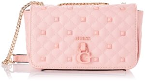 guess rue rose mini crossbody flap peach one size