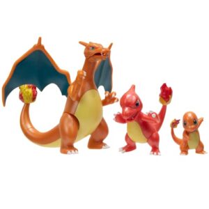 pokémon select evolution 3 pack - features 2-inch charmander, 3-inch charmeleon and 4.5-inch charizard battle figures