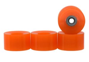 teak tuning apex 71d urethane fingerboard wheels - cruiser style, bowl shaped, 8.7mm diameter - abec-9 stealth bearings - made in the usa - lava orange colorway