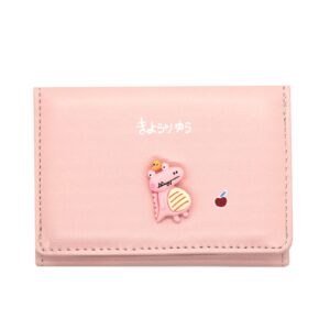 ralcosuss cute dinosaur wallet for women girls ladies small leather trifold purse card holder clutch purse