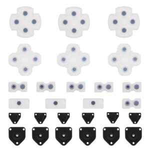 micro traders 3 sets conductive silicon button pads controller button replacement repair part compatible with sony playstation 4 ps4 controller