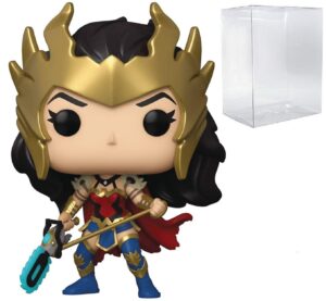 funko dc heroes: death metal wonder woman (px previews exclusive) pop! vinyl figure (bundled with compatible pop box protector case)