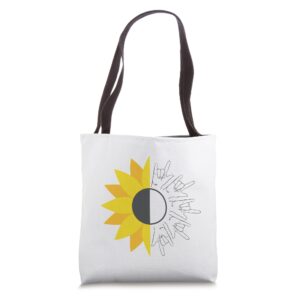 ily sunflower tote bag