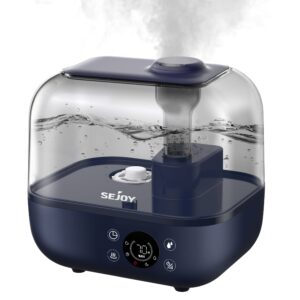 sejoy humidifiers for bedroom large room 5l quiet ultrasonic warm & cool mist humidifier, auto-shut off, humidifiers for babies nursery bedroom whole house office plants, navy blue