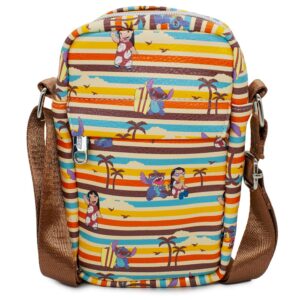 disney bag, crossbody, lilo and stitch, poses stripe multi color, vegan leather