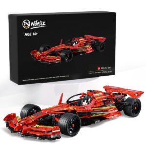 nifeliz f11 race car building kit and engineering toy, adult collectible technique building kit, 1:8 scale racing car model for men teens (1321 pcs)