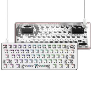 pulsar gaming gears - pcmk gaming mechanical keyboard ansi hot swappable 60% (barebone, white)