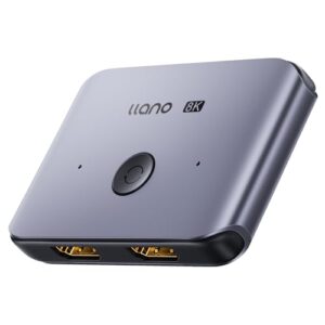 llano hdmi 2.1 switch 8k hdmi switcher, 4k@120hz hdmi bidirectional switcher splitter supports 8k@60hz, aluminum hdmi switcher selector for ps4/ps5 xbox roku apple tv fire stick sony tv