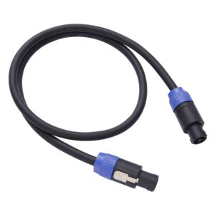 jorzor professional ofc speakon to speakon speaker cables,2m 6.6 feet, 13 gauge, 2 conductor, male to male 2m(6.6ft)