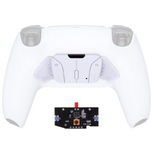 turn rise to rise4 kit – redesigned solid white k1 k2 k3 k4 back buttons housing & remap pcb board for ps5 controller extremerate rise & rise4 remap kit - controller & other accessories not included