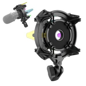 fifine rgb microphone shock mount for vibration isolation, easy mic holder, compact protection - sk78