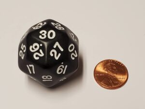 1x oversized spindown d30 / thirty sided dice