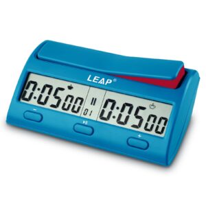 leap chess clock advanced digital chess timer with 7 type 38 timing set modes including single or multi period countdown restricted moves or time function