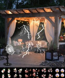 santa claus light projector for christmas outdoor projector light waterproof holiday decorative light with 6 multi-festival patterns for xmas new year birthday party indoor home backyard garden