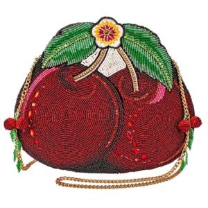 mary frances wild cherry crossbody clutch